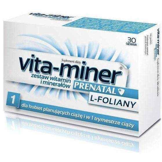 Vita-miner Prenatal L-folate x 30 tablets, pregnancy supplements UK ...