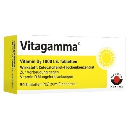 VITAGAMMA Vitamin D3 1,000 IU tablets – ELIVERA UK