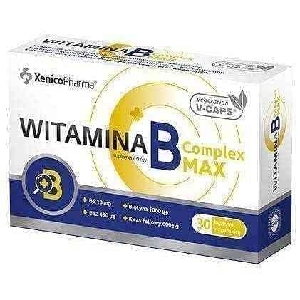 Vitamin B Complex MAX x 30 capsules, vitamin b6, vitamin b12 supplement ...