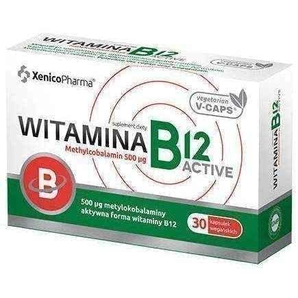 Vitamin B12 Active Methylcobalamin 500μg x 30 capsules – ELIVERA UK