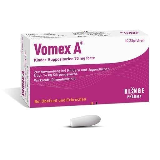 VOMEX A children's suppositories 70 mg dimenhydrinate forte UK – ELIVERA UK